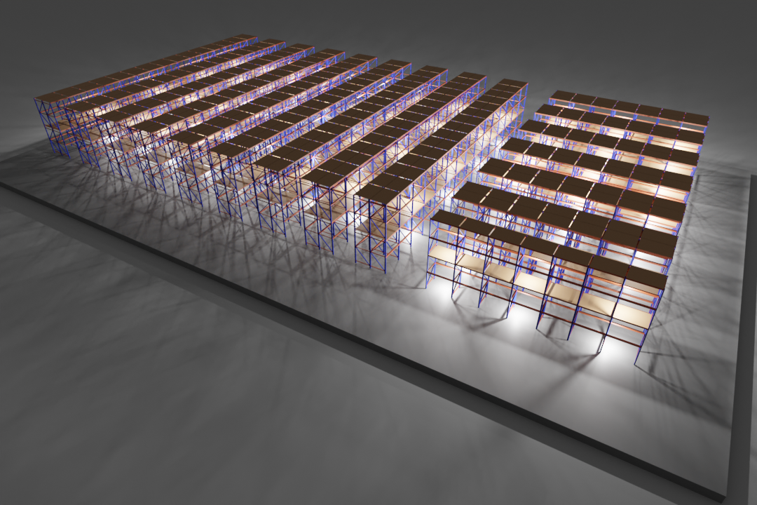 3D model of a pallet rack warehouse - SCDA
